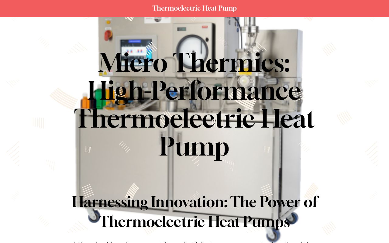 Micro Thermics: High-Performance Thermoelectric Heat Pump